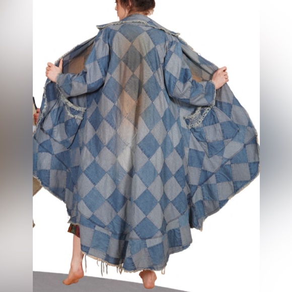 Paper Lace | Jackets & Coats | Harlequin Distressed Denim Duster | Poshmark